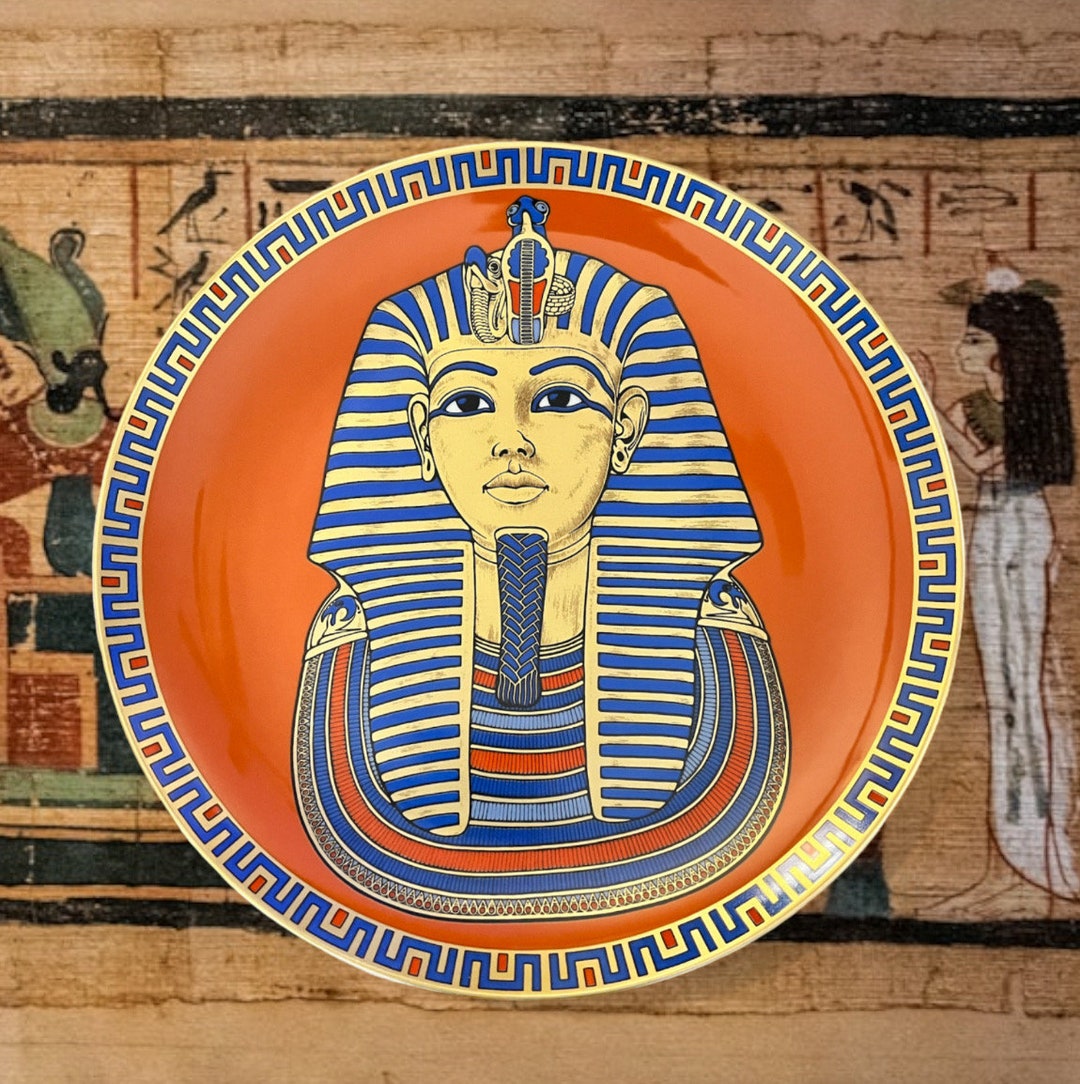 Genuine Kaiser Porcelain Tut-ankh-amun Gold Mask Egyptian King Plate ...