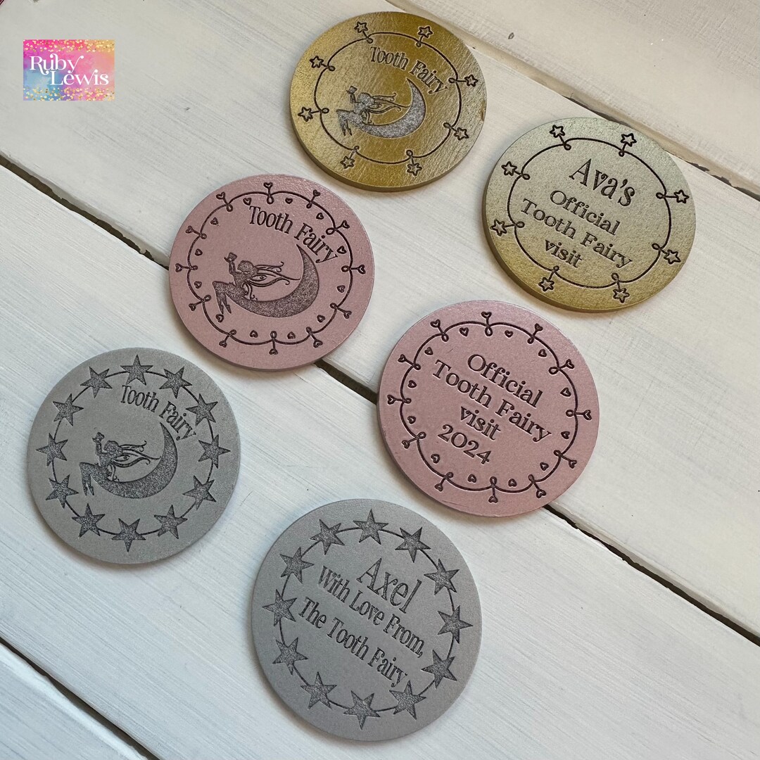 Personalized Wooden Tooth Fairy Dollar Token Money Gift Coin, Metallics ...