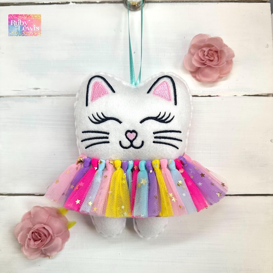 Personalized Cat Tooth Fairy Pillow With Rainbow Tutu. Great Gift Idea ...