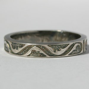 Handmade Sterling Silver Wave Pattern Ring - Etsy