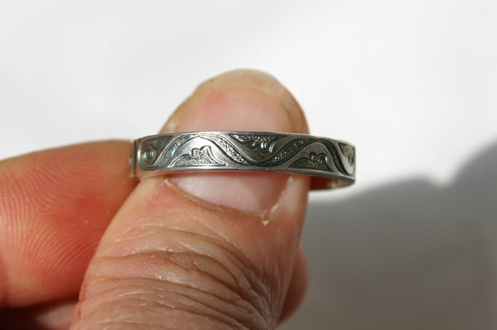 Handmade Sterling Silver Wave Pattern Ring - Etsy