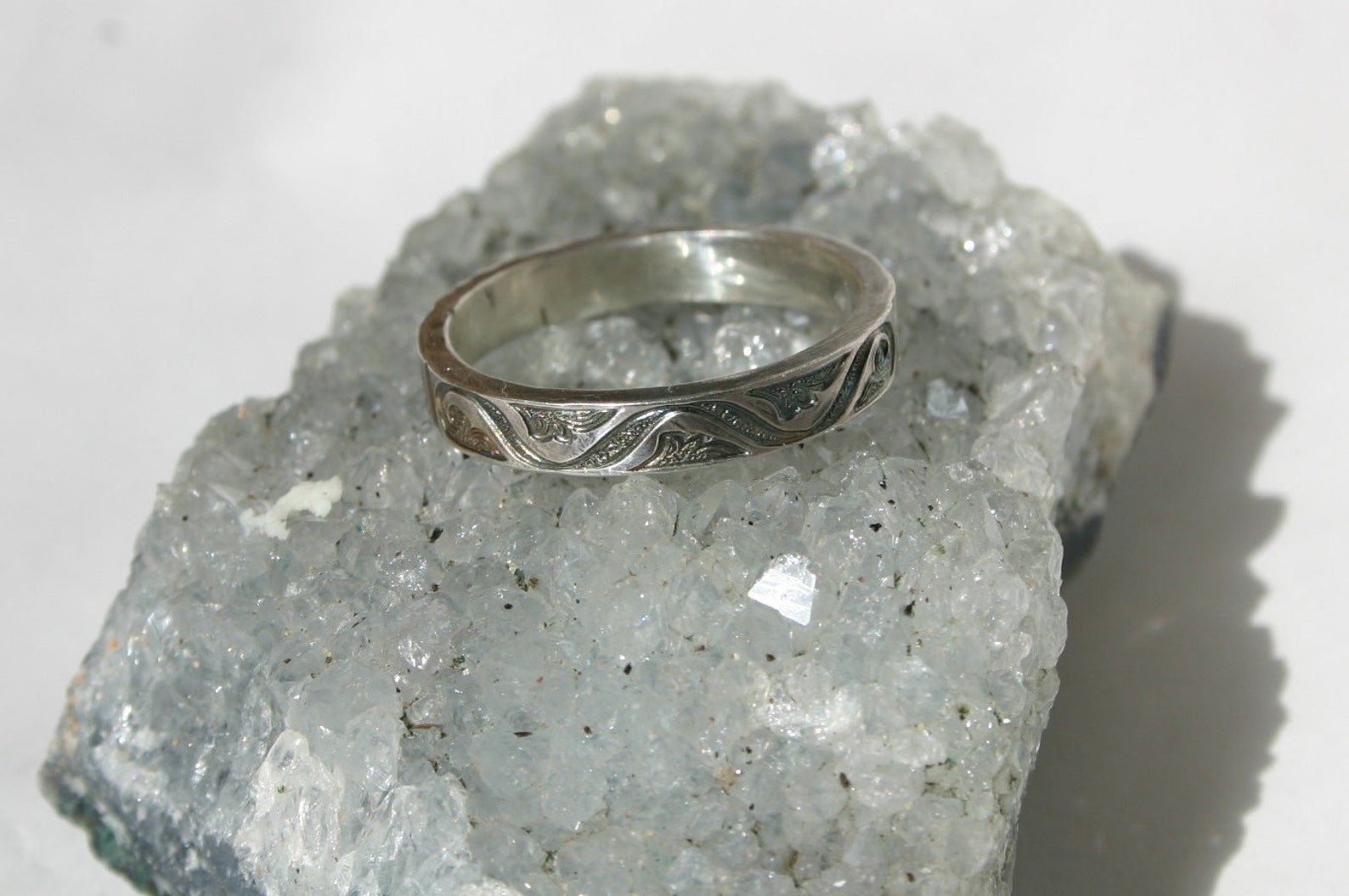 Handmade Sterling Silver Wave Pattern Ring - Etsy