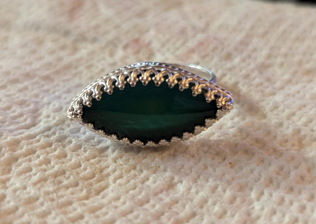 Mood Ring Cats Eye Shaped, Fancy Crown Bezel - Etsy