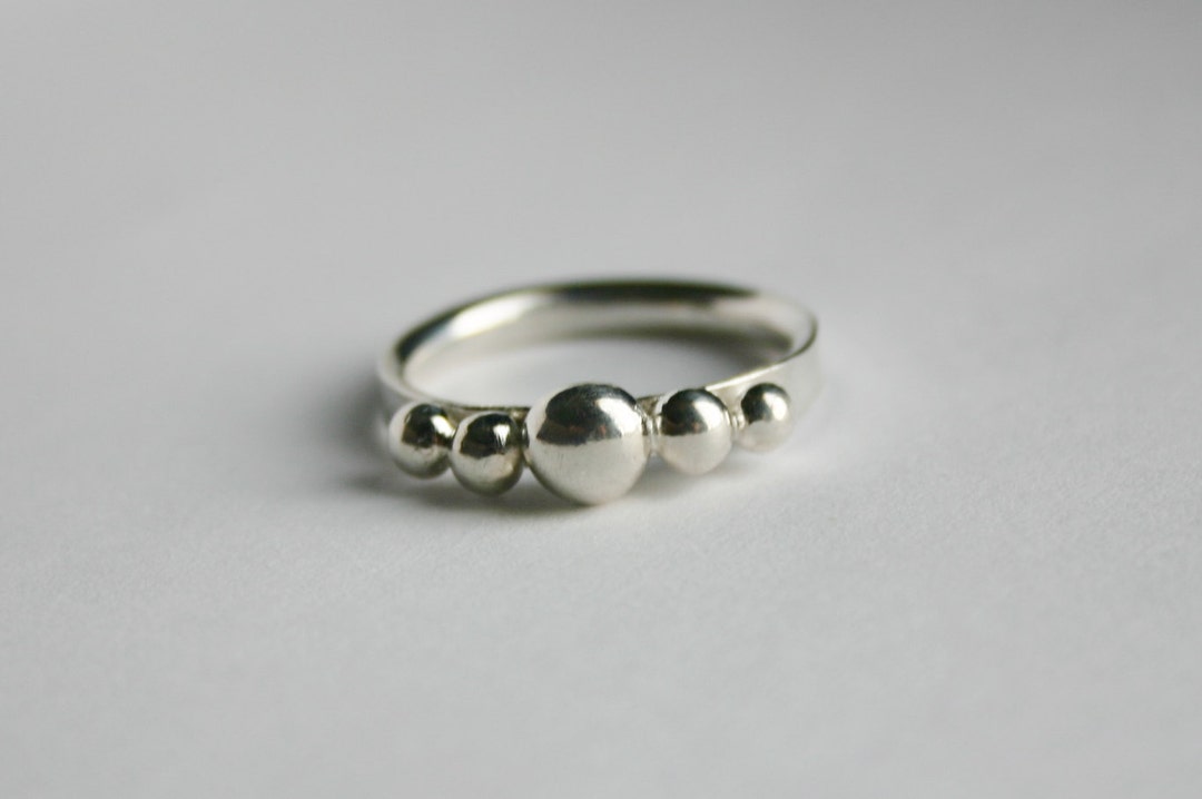 Sterling Silver 5 Ball Ring, Spinner Ring, Thumb Ring, Men's Thumb Ring ...