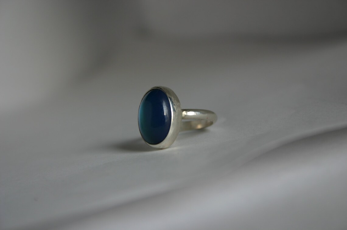Mood Ring Silver Mood Ring Handmade Sterling Silver Smooth - Etsy