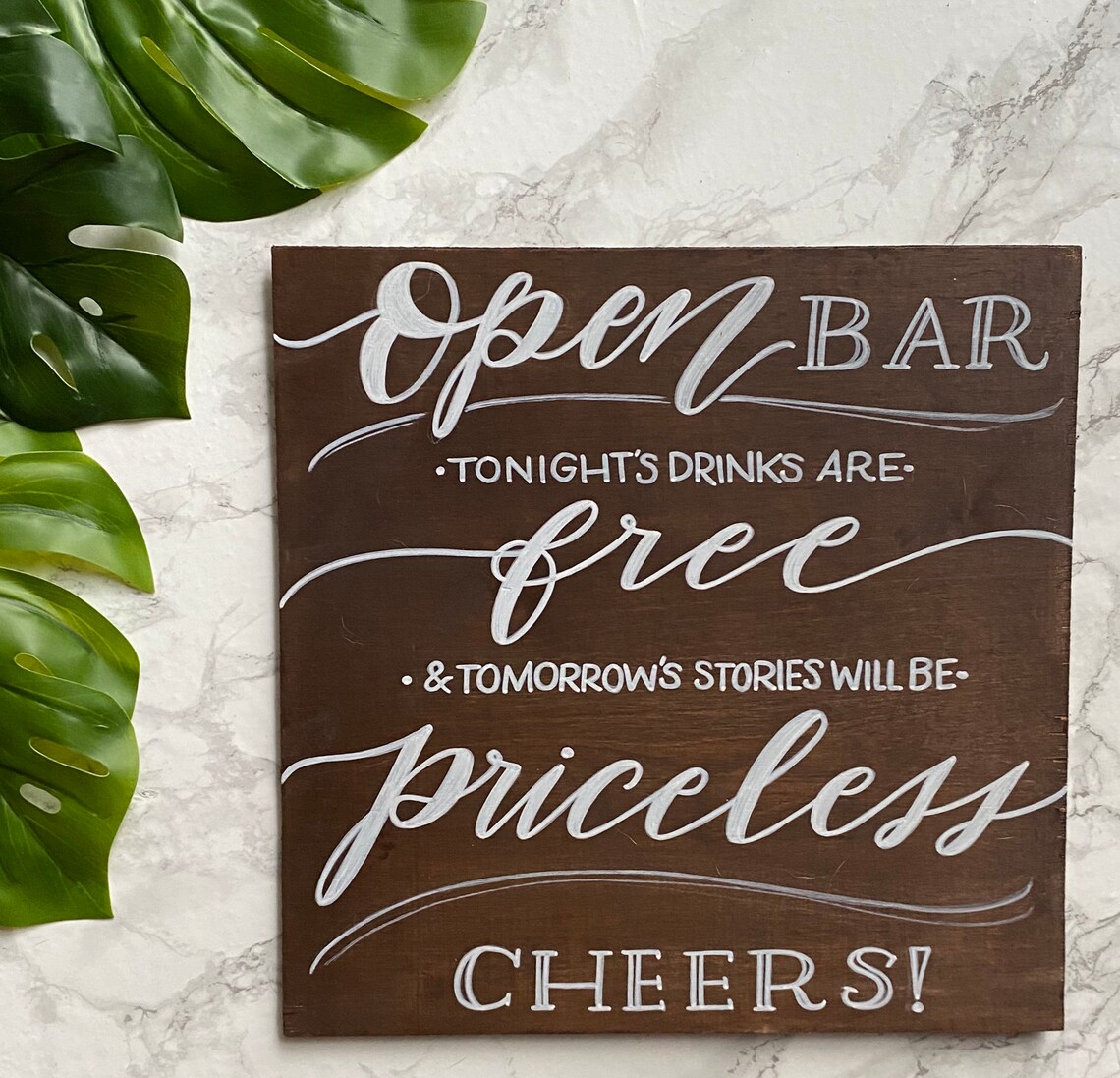 Open Bar Wedding Sign Wedding Sign Wooden Wedding Sign Open | Etsy