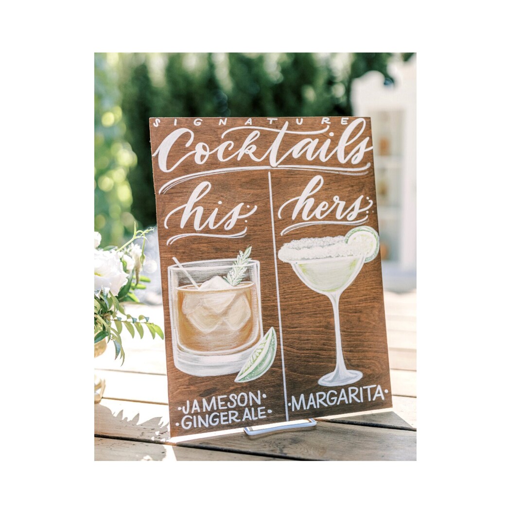 Custom Wedding Signature Drink Sign, Signature Cocktail Sign ...