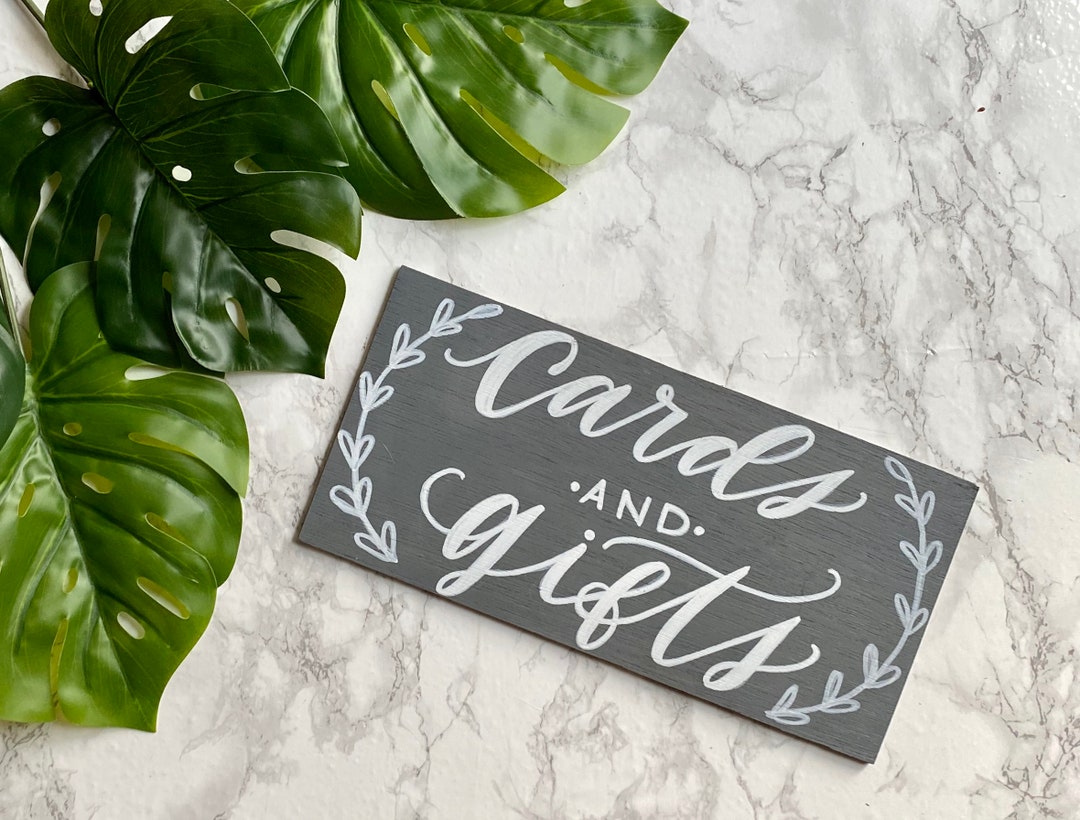 Custom Cards & Gifts Sign - Wedding Wooden Sign - Rustic Table Decor ...