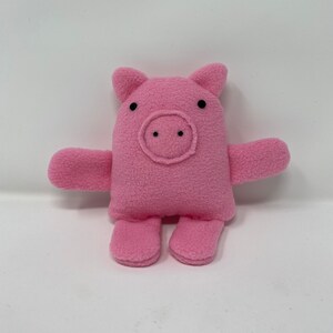 Hand Stitched Fleece Pig Plushie - 6.5" X 7" - Etsy