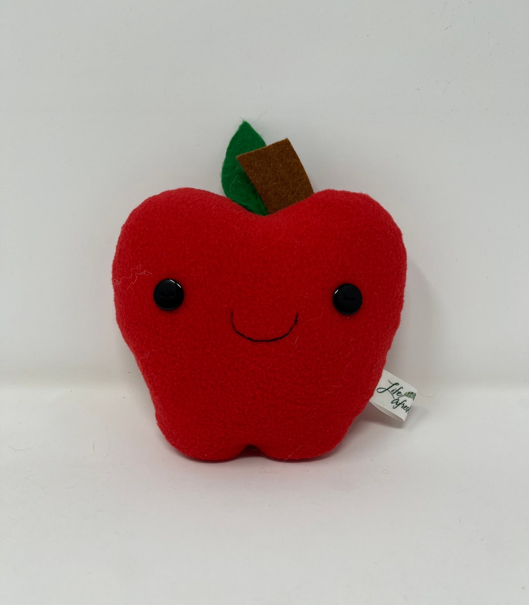Fleece Apple Plushie, Hand Stitched Button Eyes - Etsy