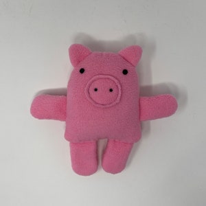 Hand Stitched Fleece Pig Plushie - 6.5" X 7" - Etsy