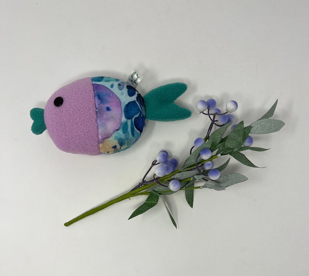 Fleece Fish Plushie, Hand-stitched Button Eyes - Etsy