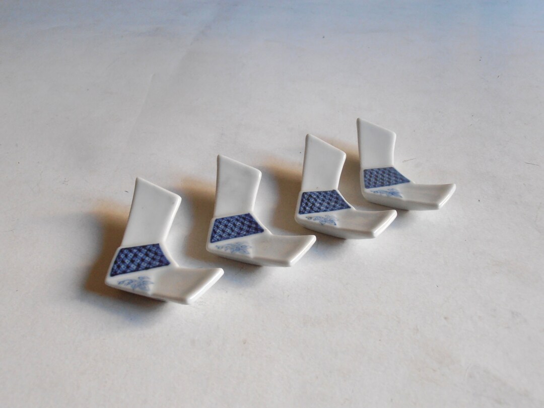4 Vintage Hand Painted Chopstick Rests - Etsy