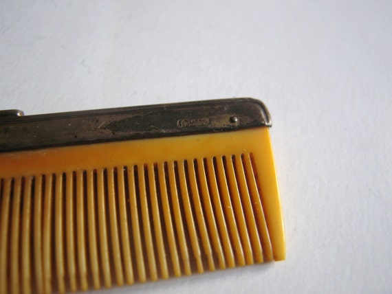 antique German sterling silver hair comb marked 835s … - Gem