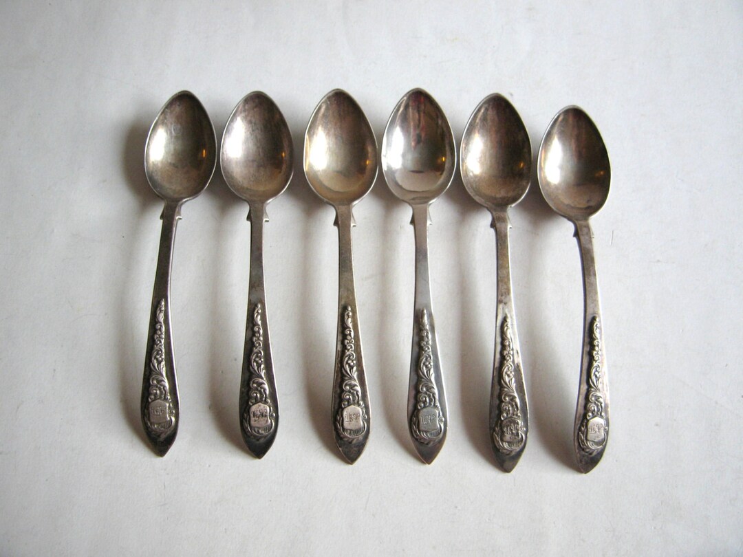 Antique Silver Spoons, Set of Six, I. Papad. Greece - Etsy