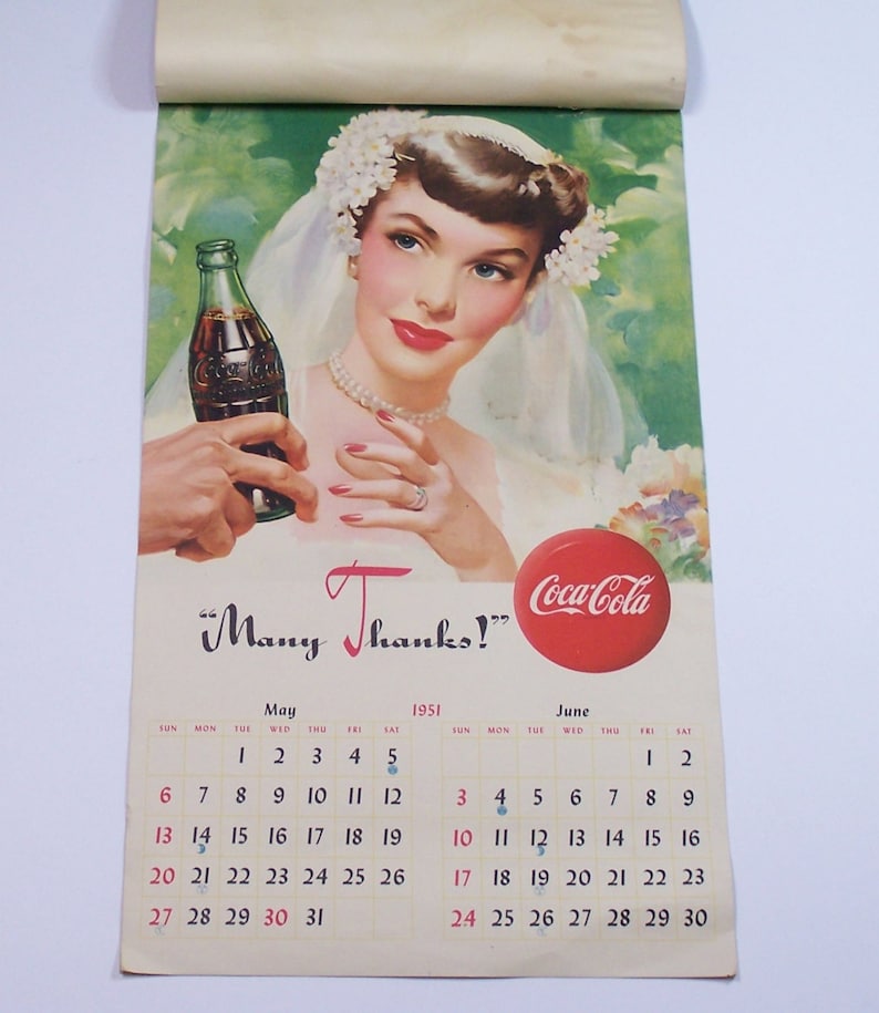 1951 Vintage Original Coca-cola Advertising Calendar Complete - Etsy