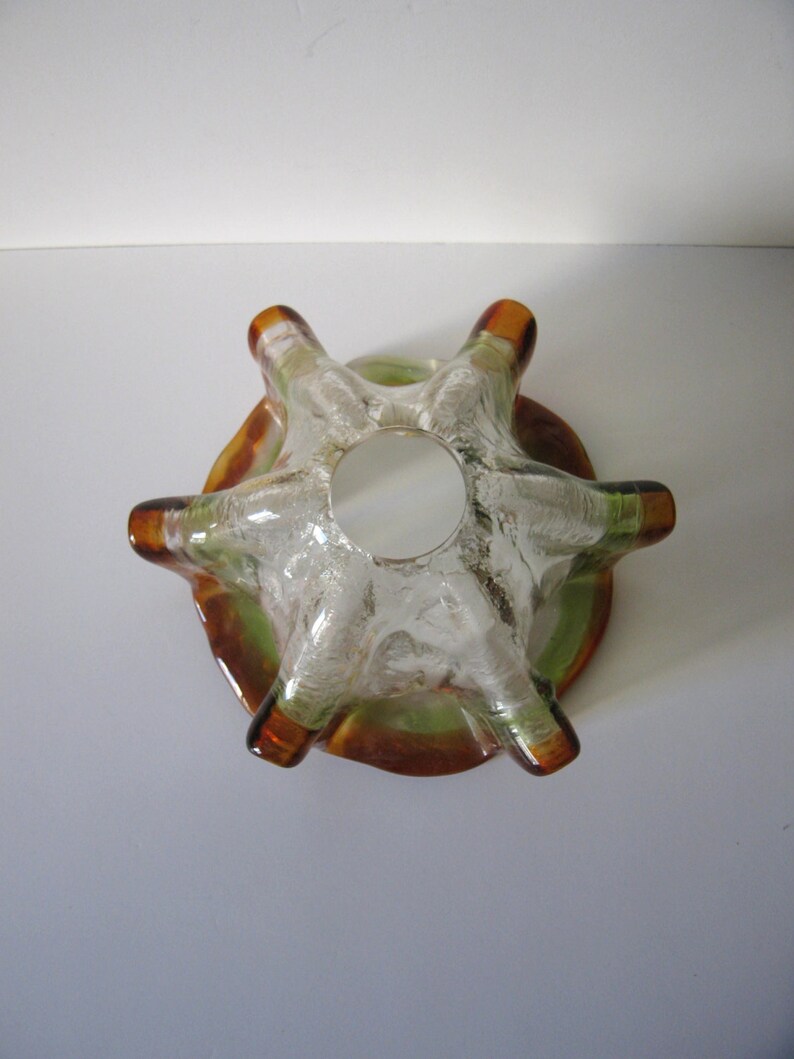 Vintage Hand Blown Heavy Glass Lamp - Etsy