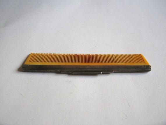 antique German sterling silver hair comb marked 835s … - Gem
