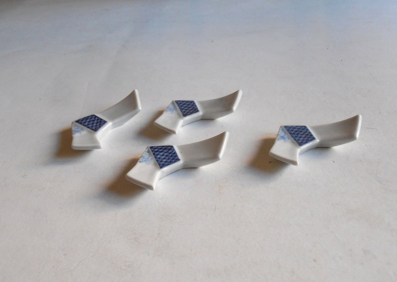 4 Vintage Hand Painted Chopstick Rests - Etsy