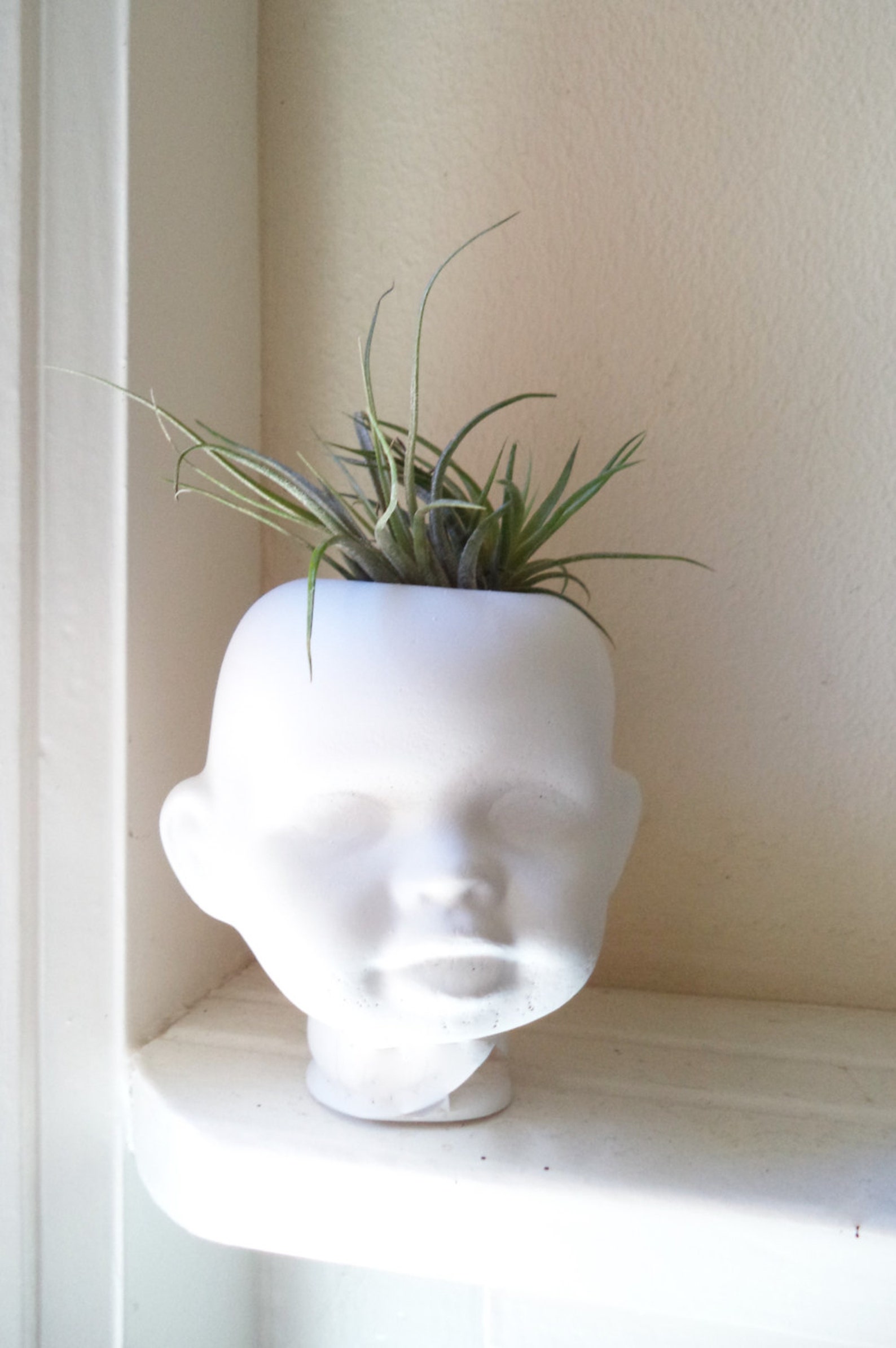 Doll Head Planter Creepy Doll Head Sculpture Candle Holder Etsy
