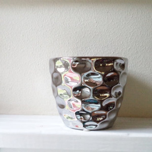 Silver Hanging Planter - Etsy