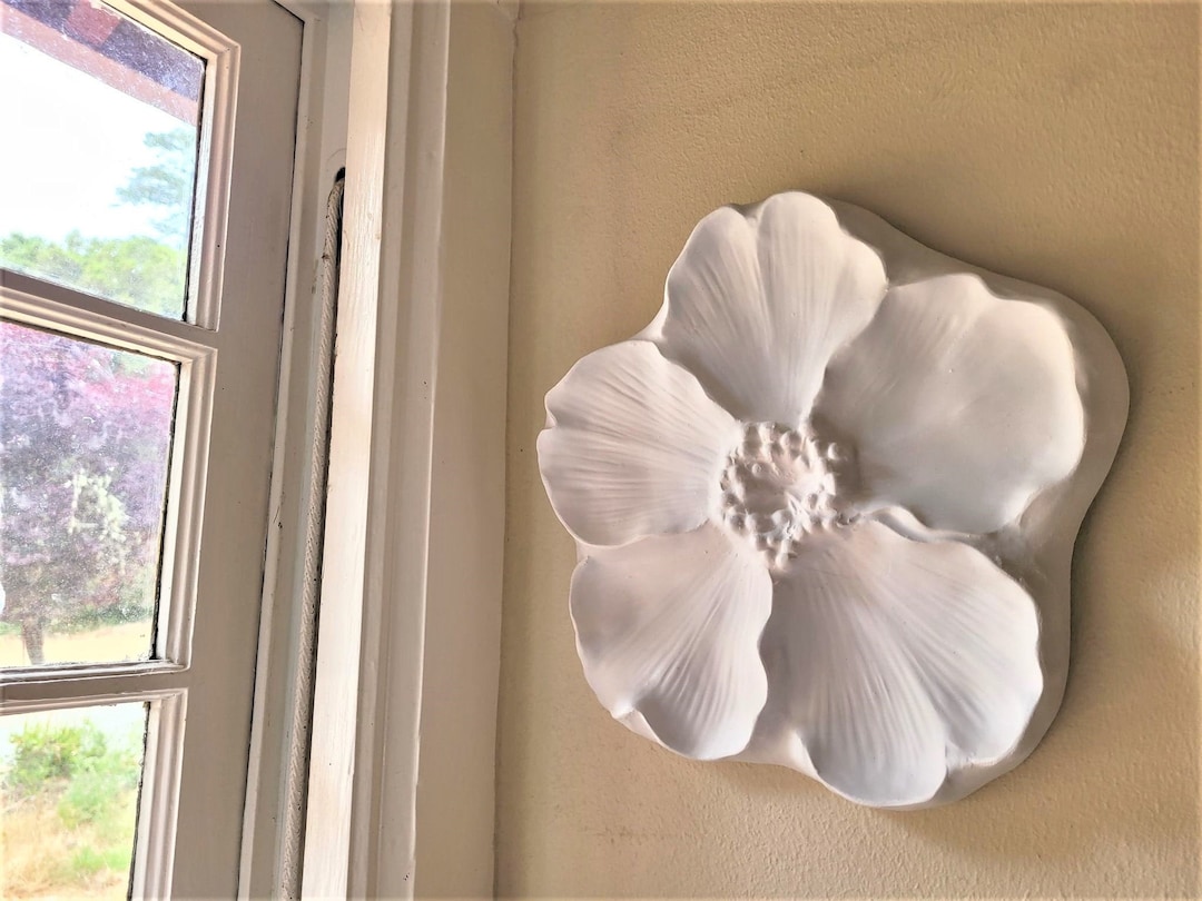 Large Flower Wall Sculpture, White Flower Wall Hanging, Big Flower ...