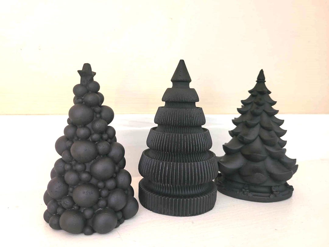 Black Christmas Trees, Vintage Style Christmas, Bubble Tree, Geometric ...