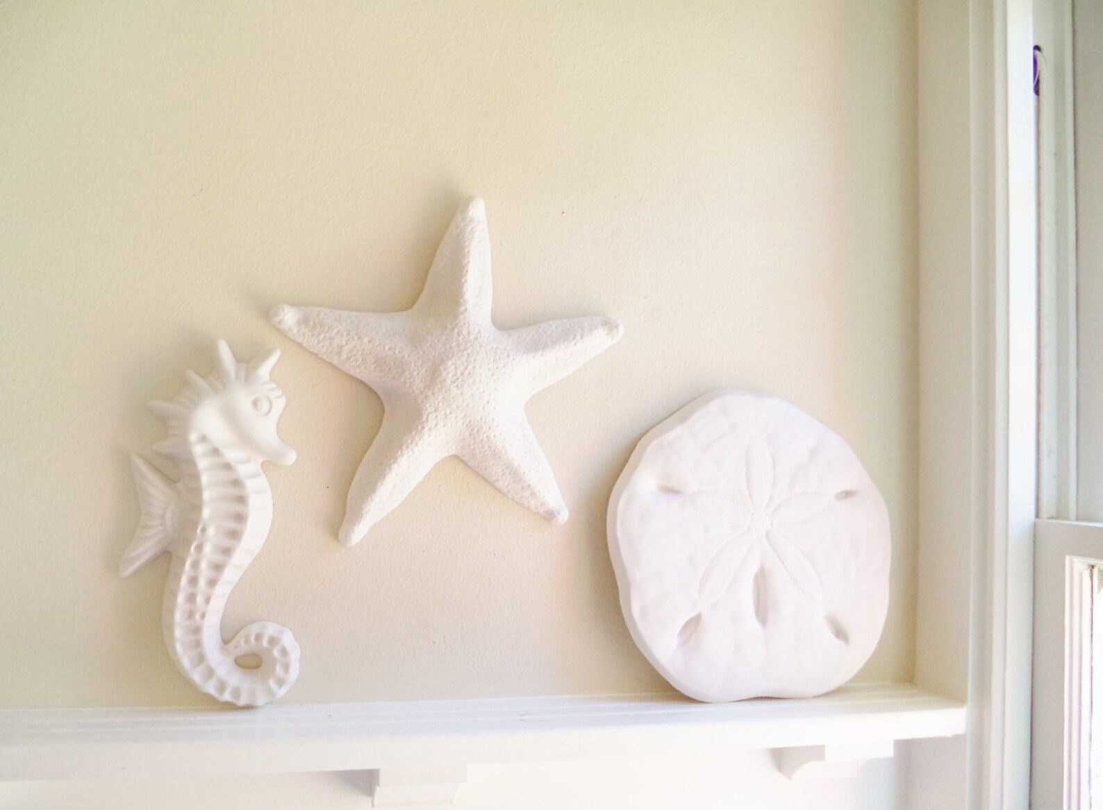 Large Starfish Wall Hanging Sculpture: Beachy Wall Decor, Seashell Art ...