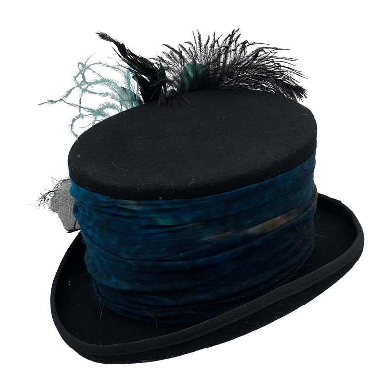 Top Hat With Blue Top Hat With Feathers Top Hat Ladies Top - Etsy