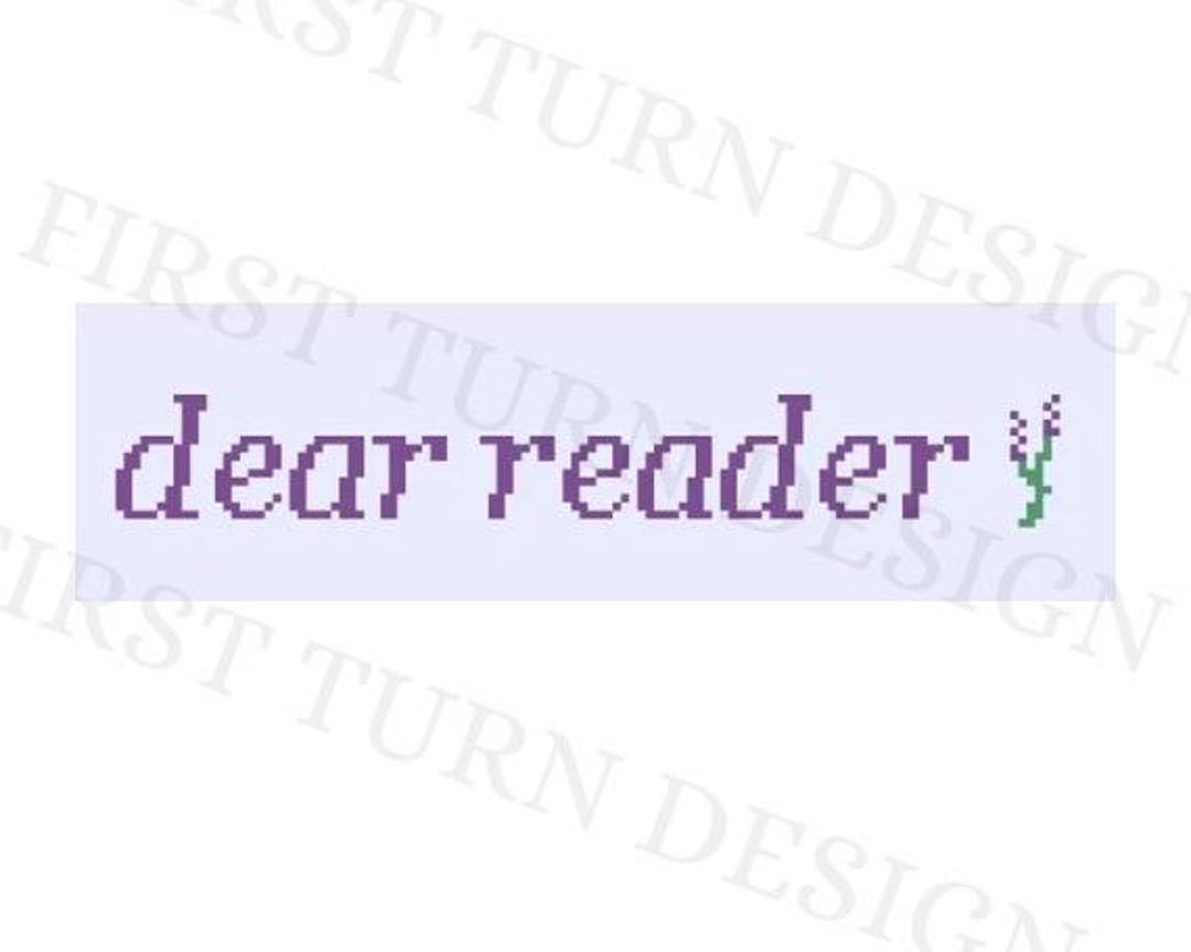 Dear Reader Bookmark Needlepoint Canvas - Digital Download PDF Chart - Etsy