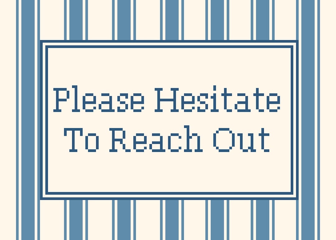Please Hesitate to Reach Out Needlepoint Canvas - Digital Download PDF ...