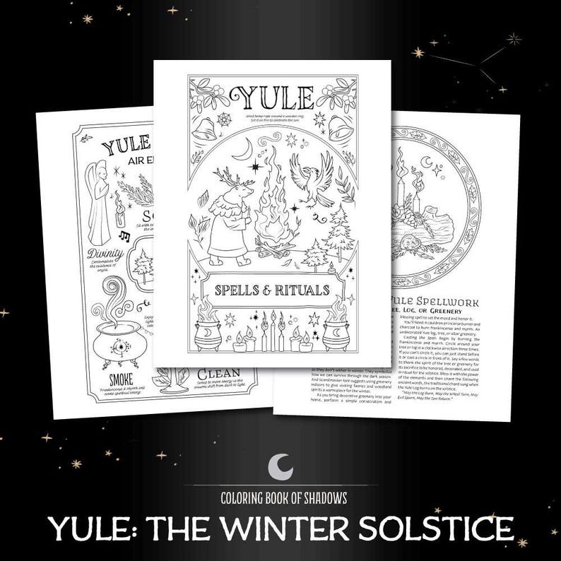 Coloring Book of Shadows: Yule the Winter Solstice - Etsy