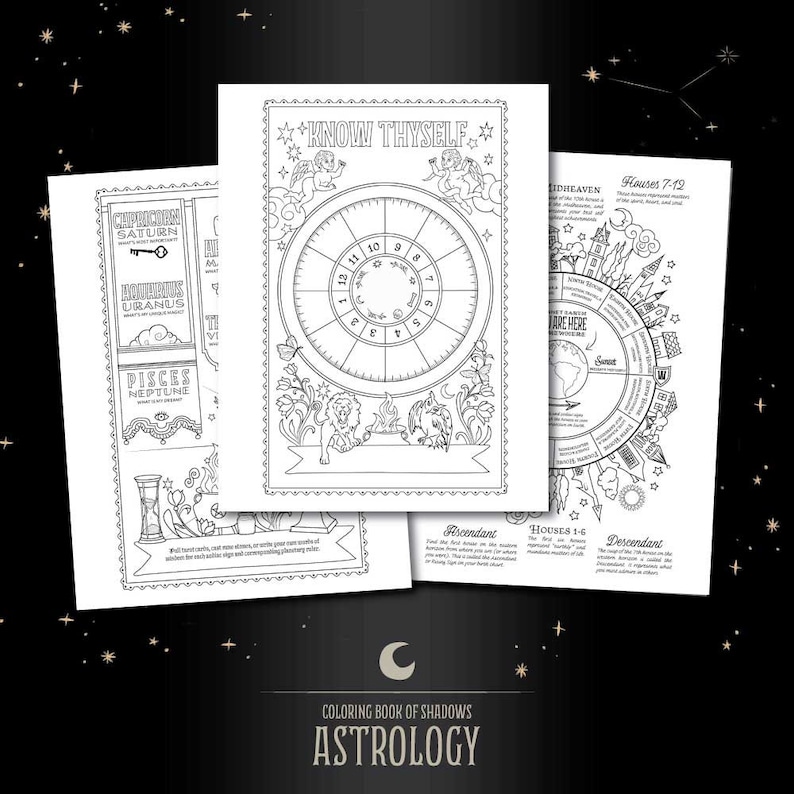 Coloring Book of Shadows: Astrology printable PDF - Etsy