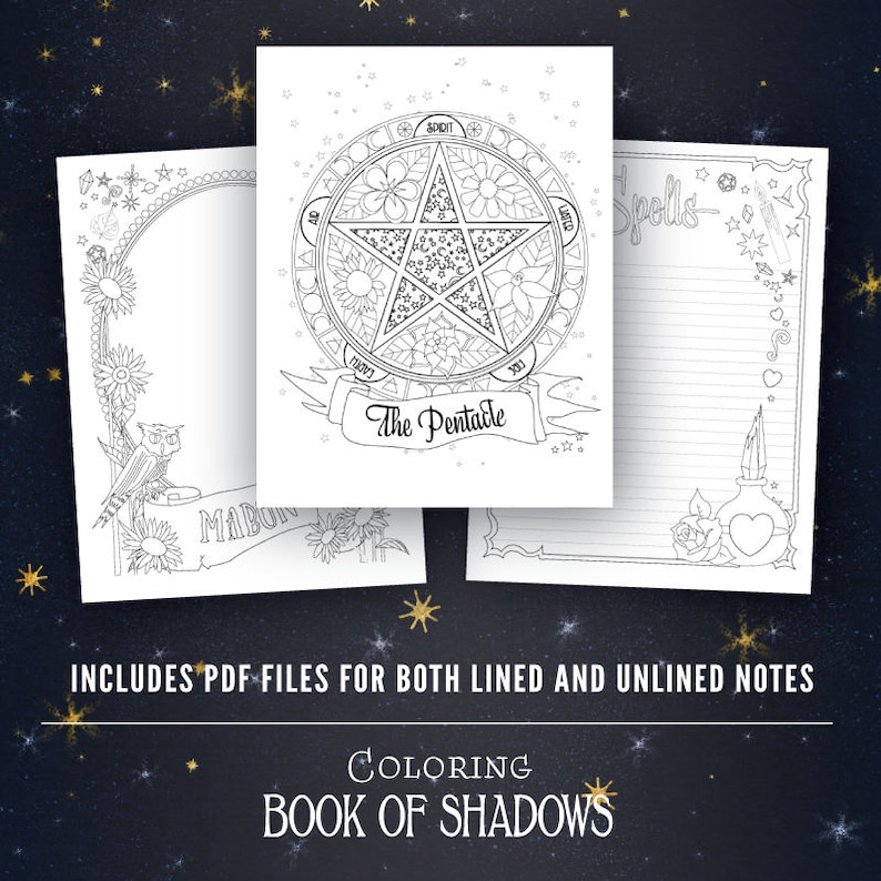 Coloring Book of Shadows: Vol. 1.5 printable PDF Grimoire | Etsy