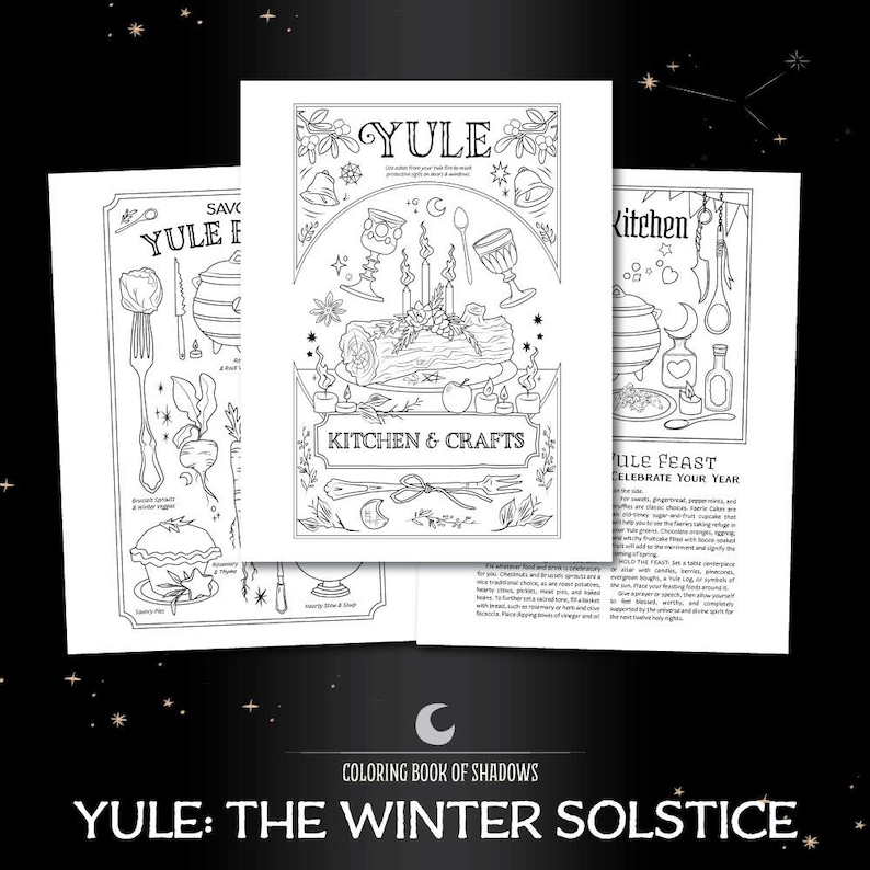 Coloring Book of Shadows: Yule the Winter Solstice - Etsy