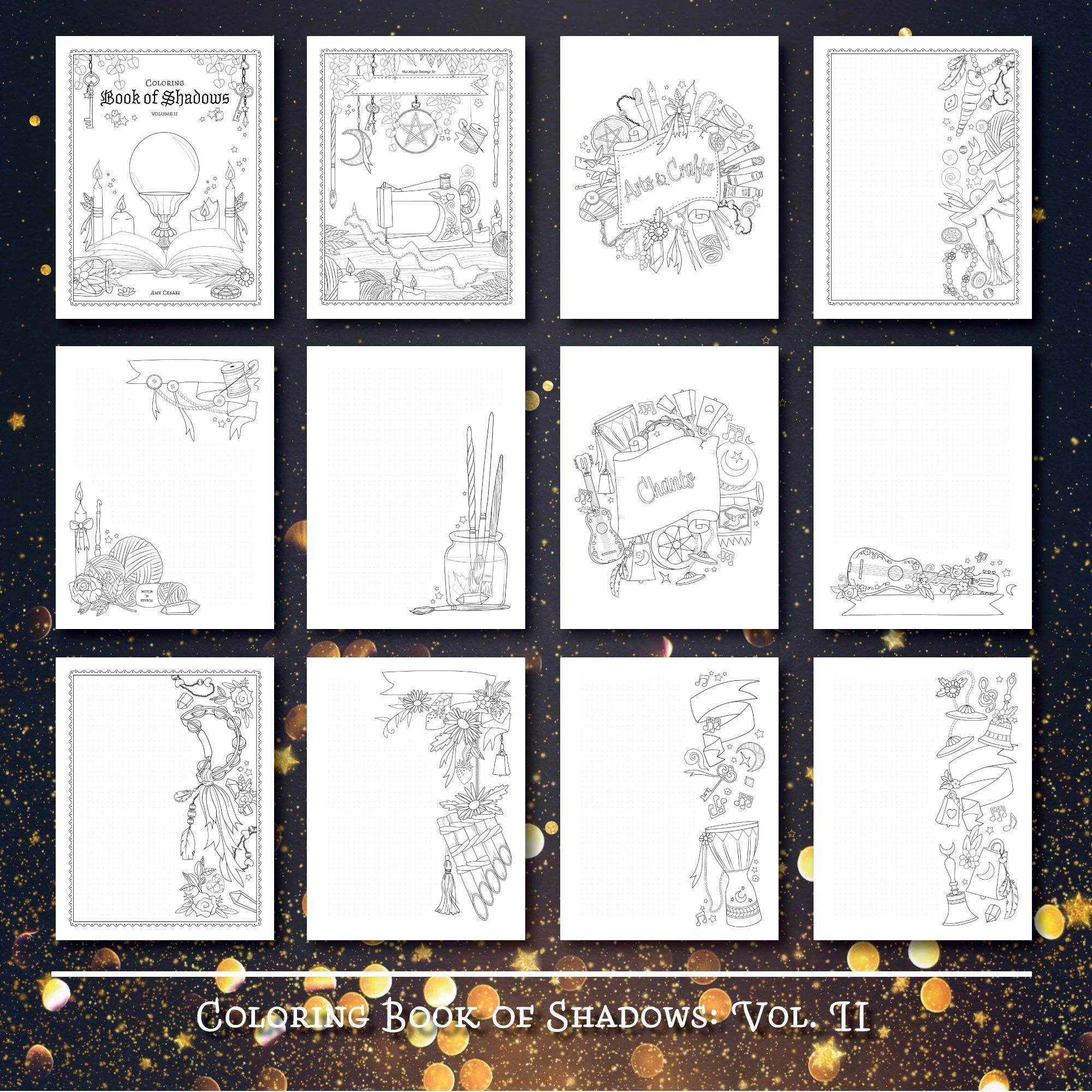 Coloring Book of Shadows: A5 Vol. II printable PDF | Etsy