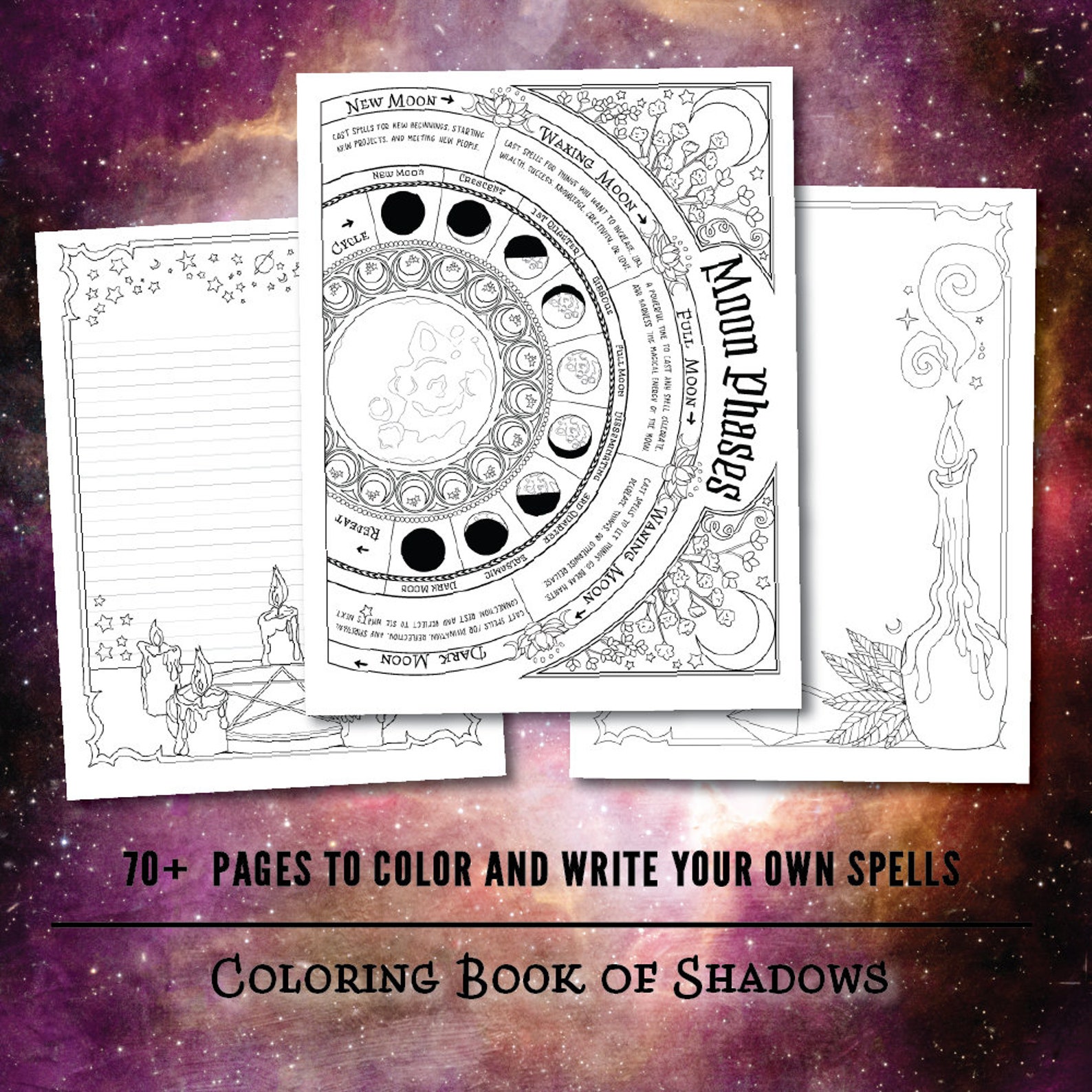 Coloring Book of Shadows: Book of Spells PDF | Etsy