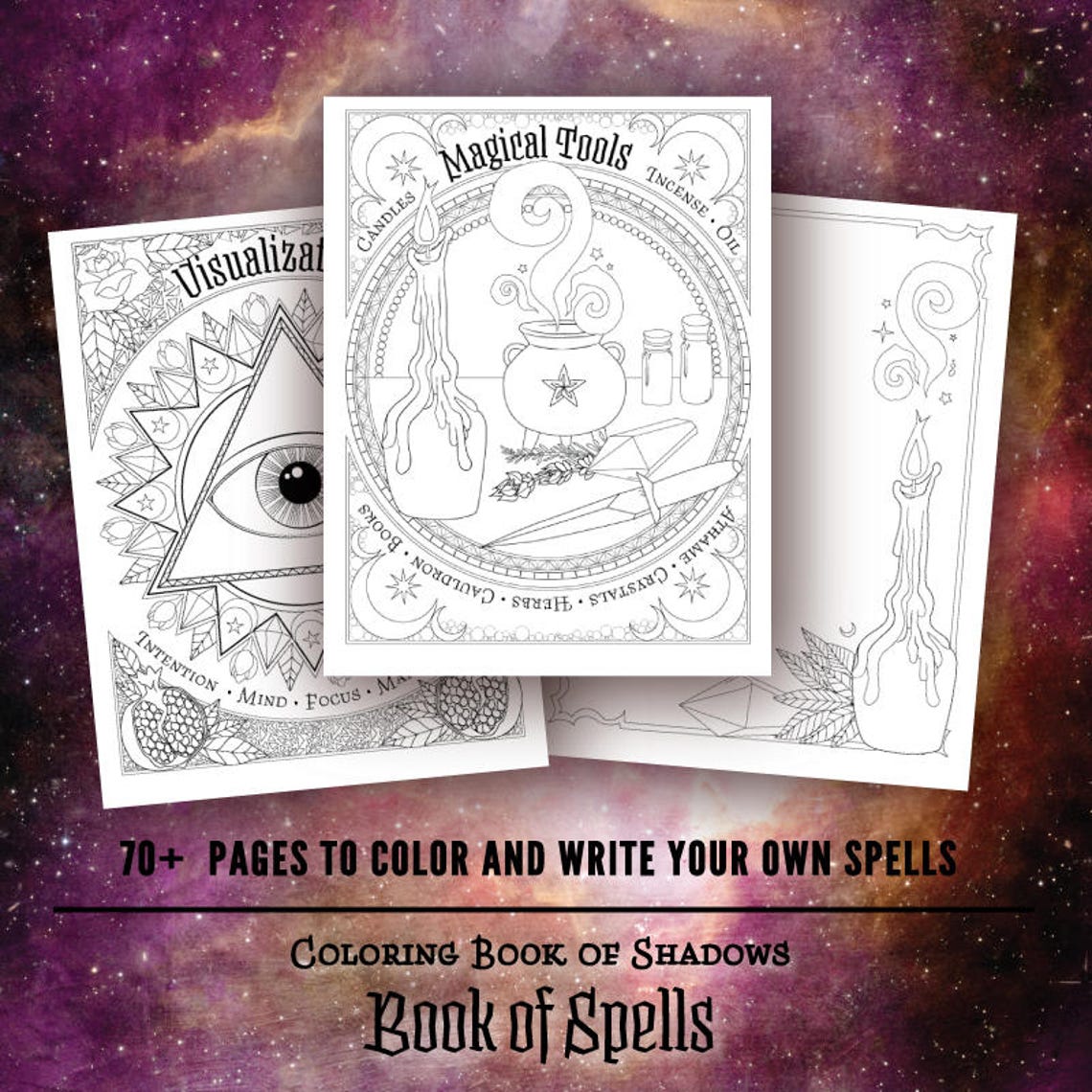 Coloring Book of Shadows: Book of Spells PDF | Etsy