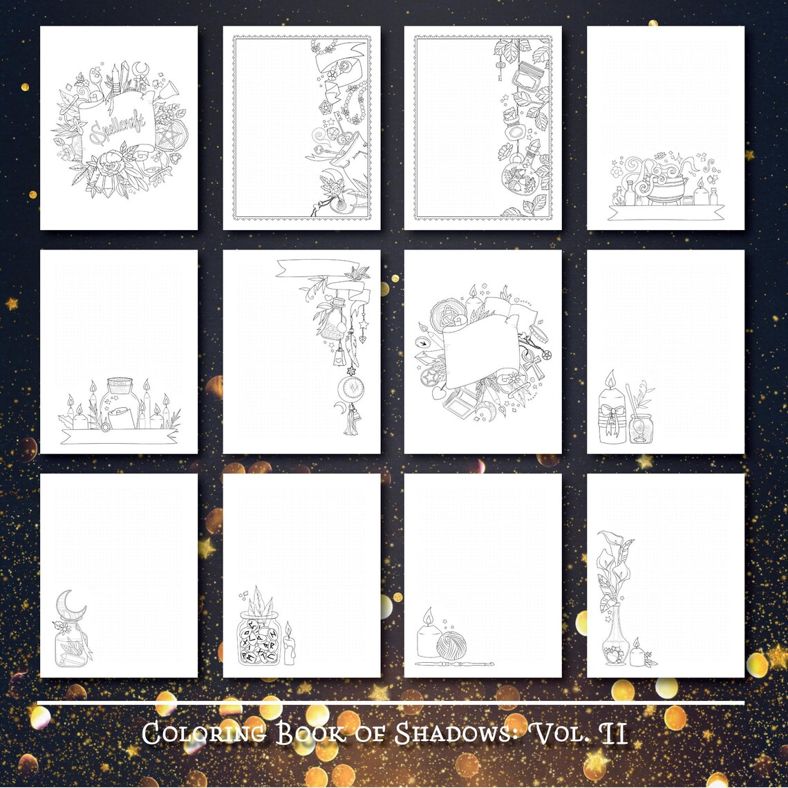 Coloring Book of Shadows: A5 Vol. II printable PDF - Etsy