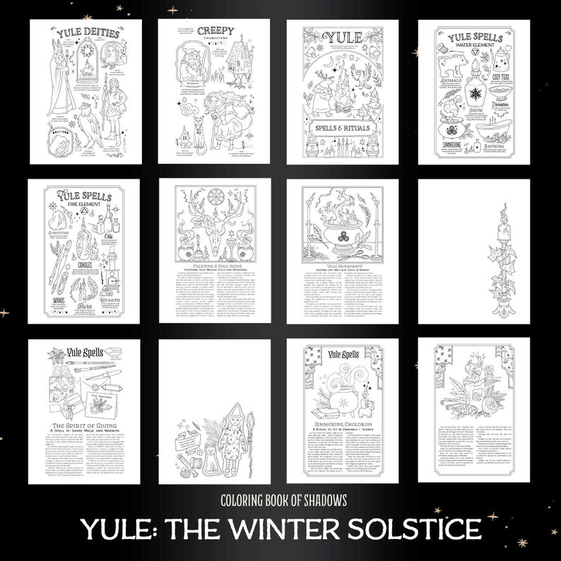 Coloring Book of Shadows: Yule the Winter Solstice - Etsy