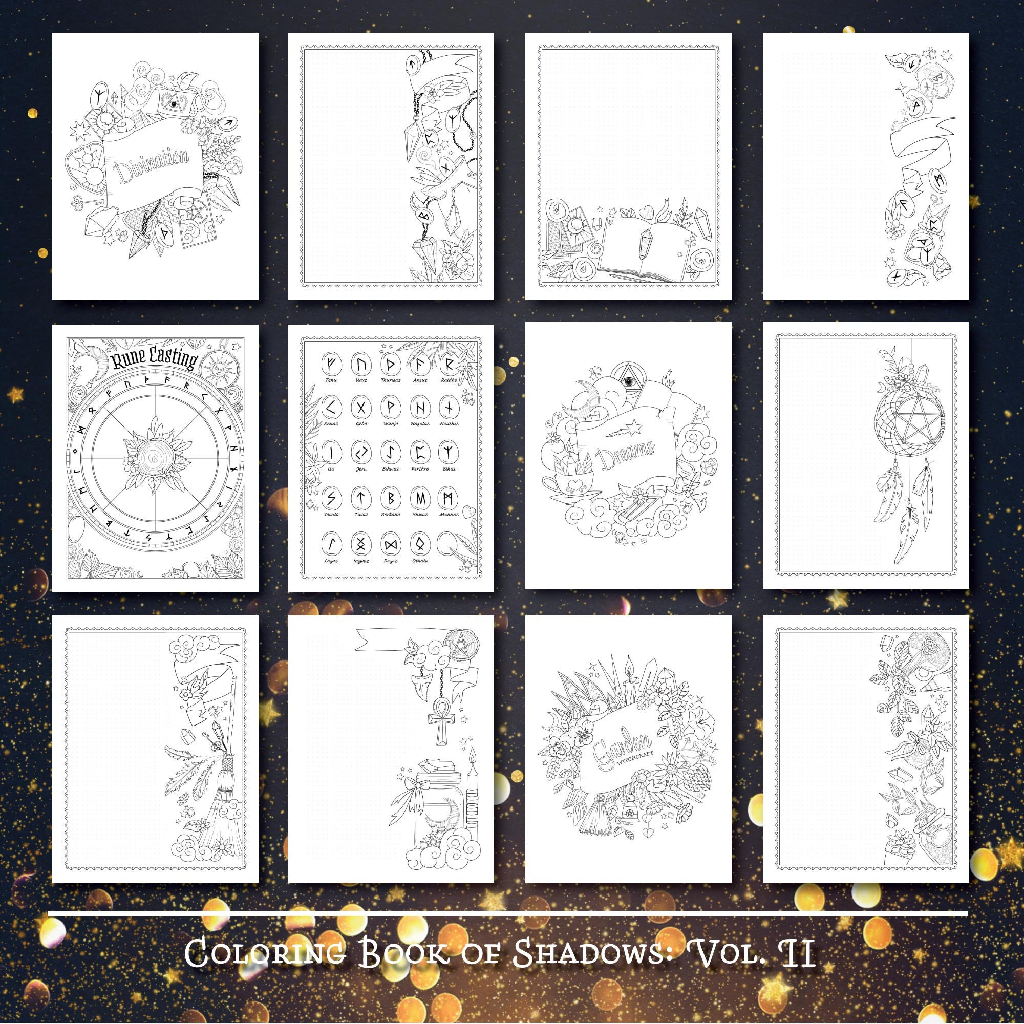 Coloring Book of Shadows: A5 Vol. II printable PDF | Etsy