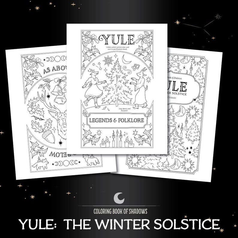 Coloring Book of Shadows: Yule the Winter Solstice - Etsy