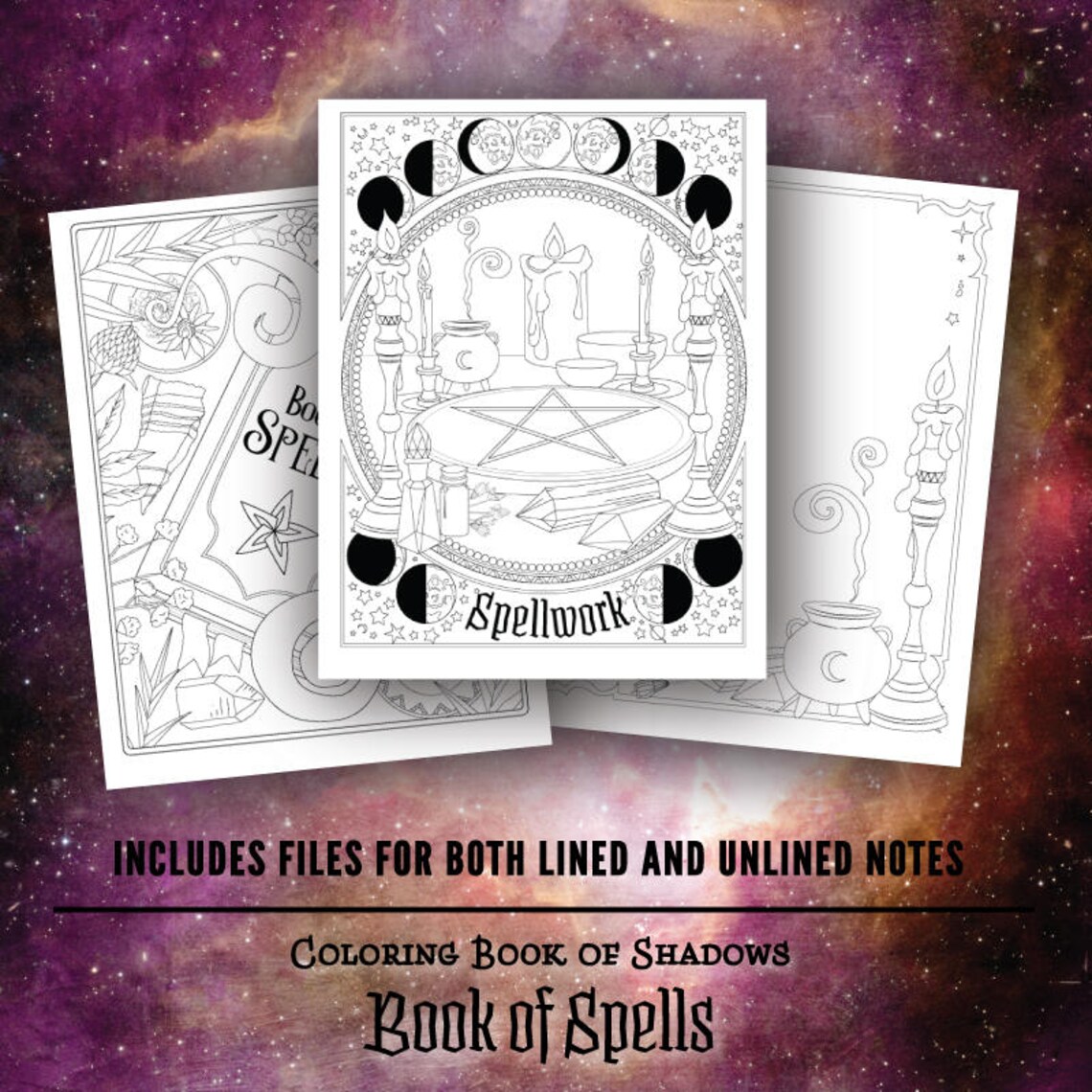 Coloring Book of Shadows: Book of Spells PDF | Etsy