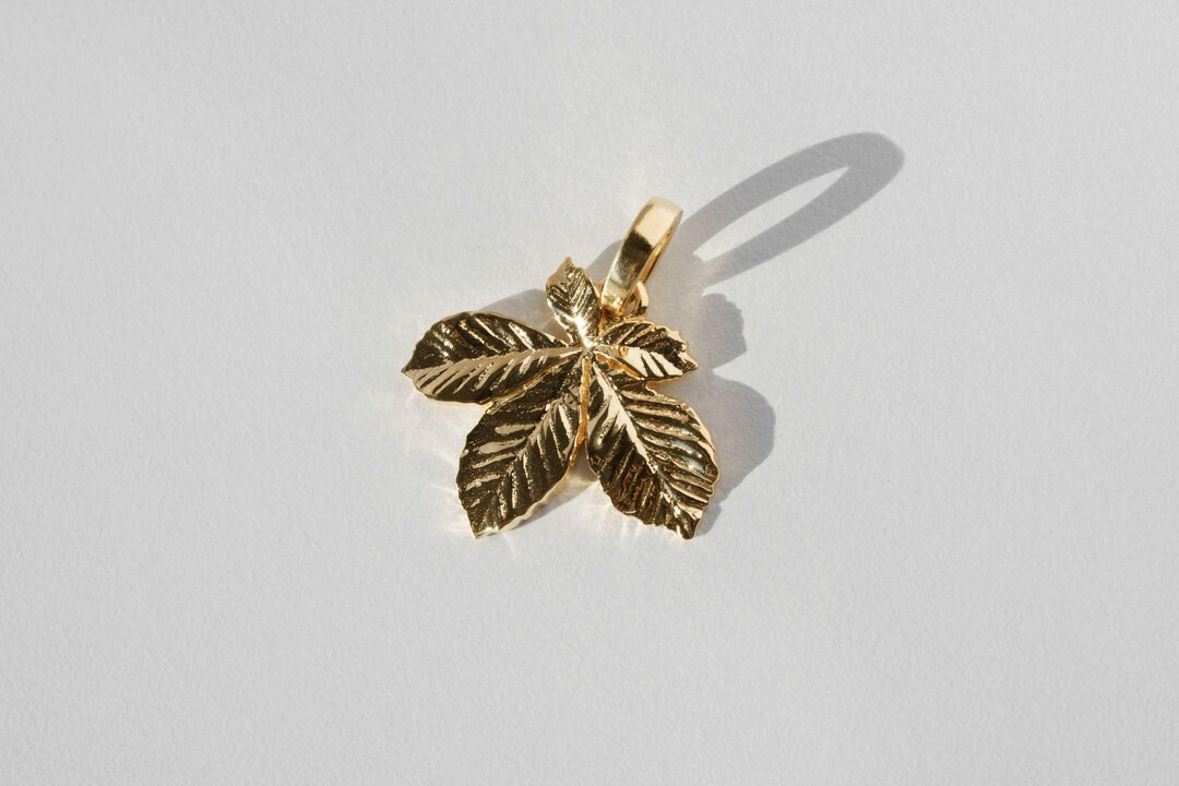 Chestnut Leaf Pendant – Solid Gold – Nature Inspired Jewelry ...