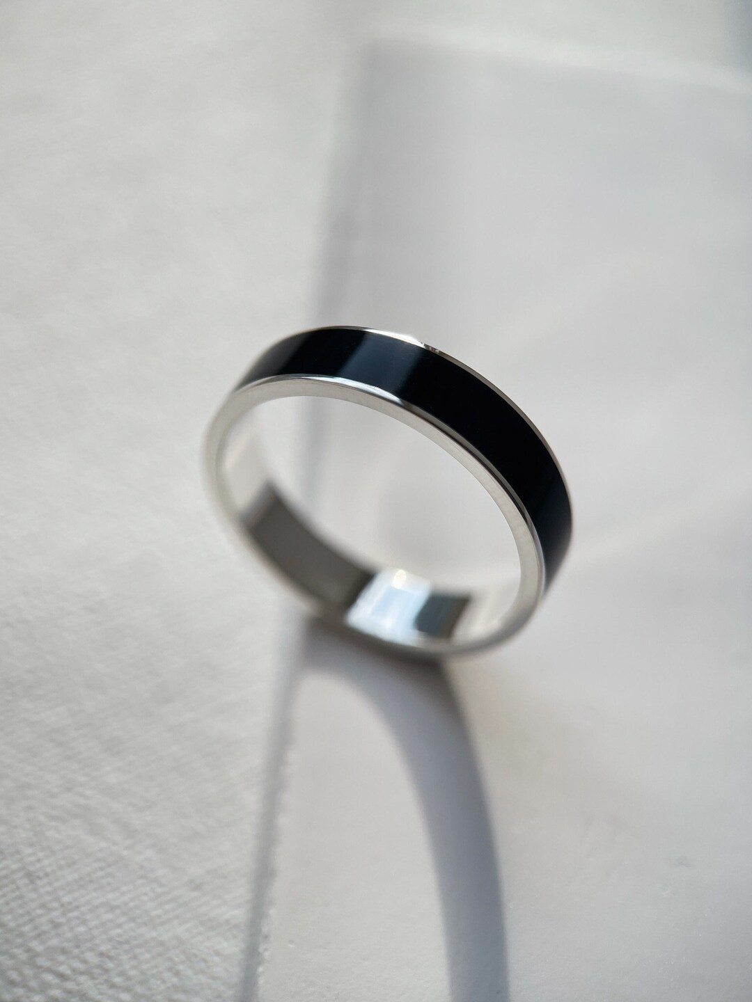 Black Line Ring Wide Black Line Ring Basic Ring for Every Day - Etsy