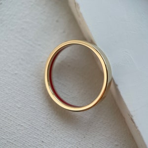 Wedding Red Line Rings Stripe Ring With Red Line Artisan Jewelry Red ...
