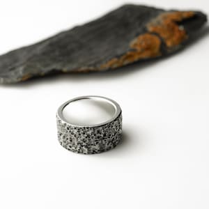 Cosmos Rock Ring Black Lava Ring Volcanic Ring Unusual Ring - Etsy