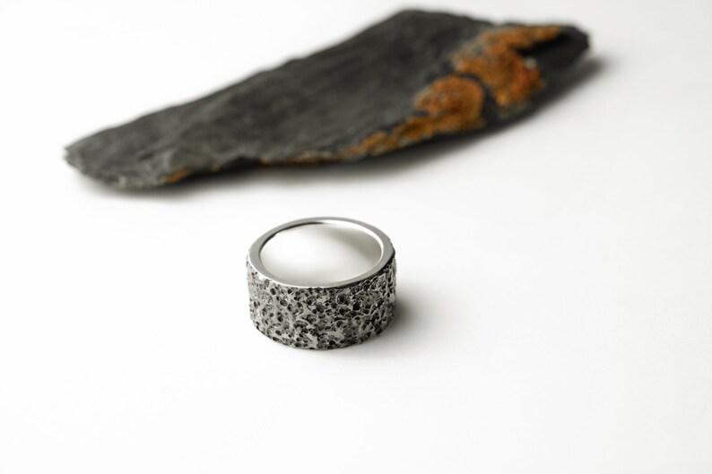 Cosmos Rock Ring Black Lava Ring Volcanic Ring Unusual Ring - Etsy