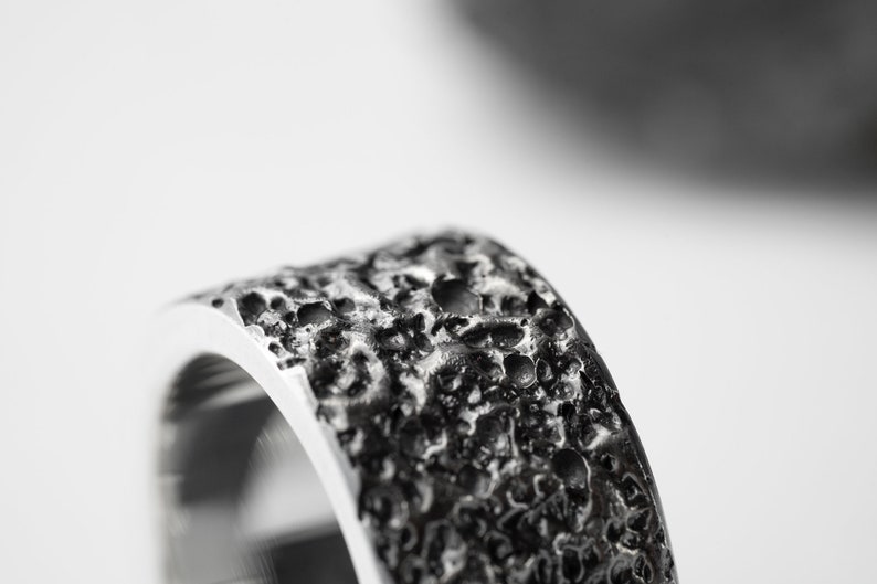 Cosmos Rock Ring Black Lava Ring Volcanic Ring Unusual Ring - Etsy