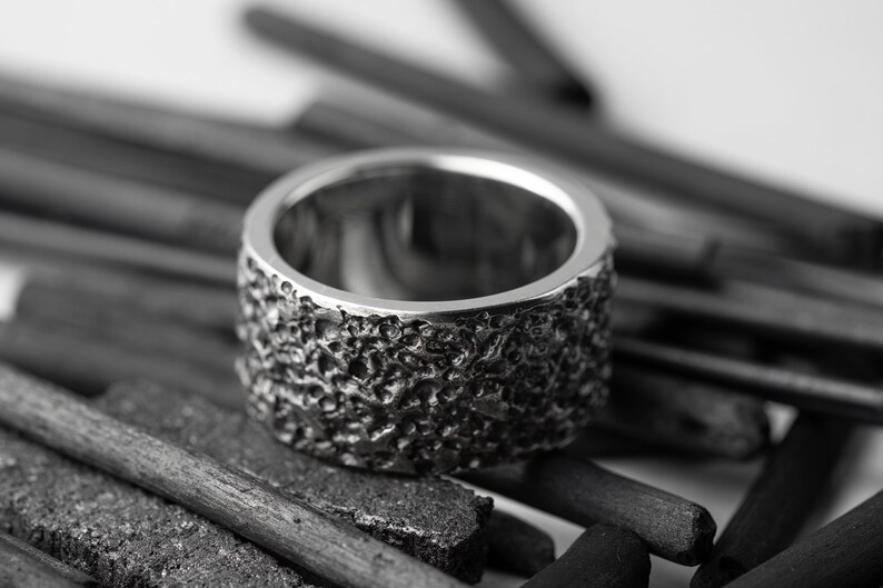 Cosmos Rock Ring Black Lava Ring Volcanic Ring Unusual Ring - Etsy